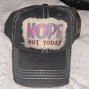 Accessories | Nope Not Today Distressed Hat | Poshmark